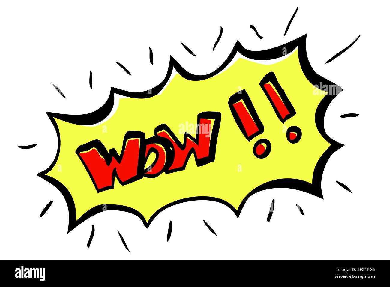 Hand Draw Sketch Vector Surpise or shock expression, Wow Stock Photo ...