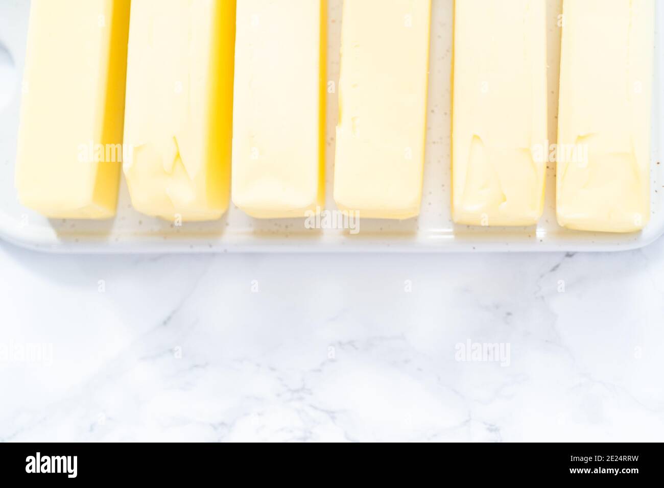 Sticks of butter at room temperature for baking Stock Photo - Alamy