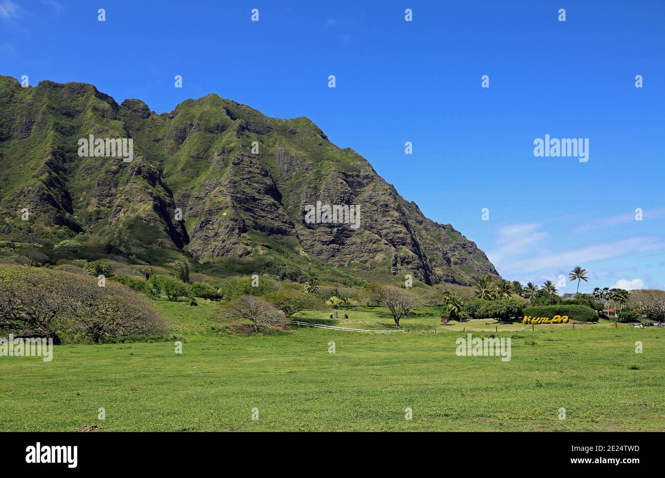 The front of Kualoa Ranch - Oahu, Hawaii Stock Photo - Alamy
