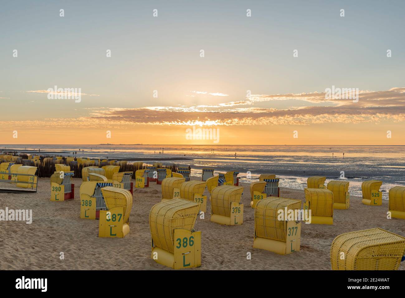 Beach in the part of city Doese, Cuxhaven, Lower Saxony, Germany ...