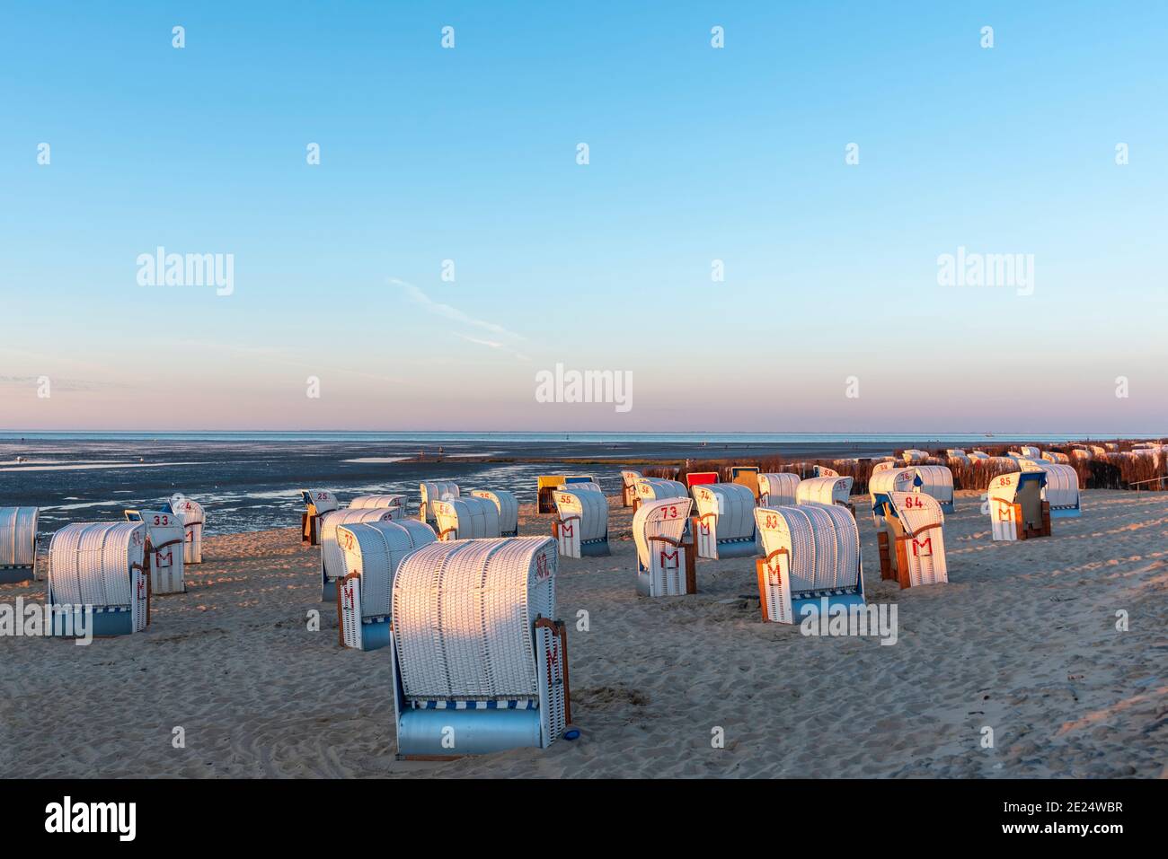 Beach in the part of city Doese, Cuxhaven, Lower Saxony, Germany ...
