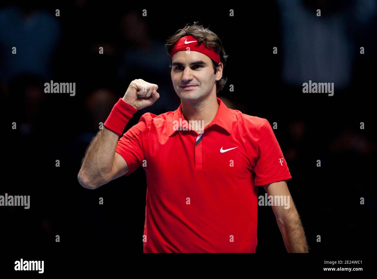 Roger Federer in action Stock Photo - Alamy