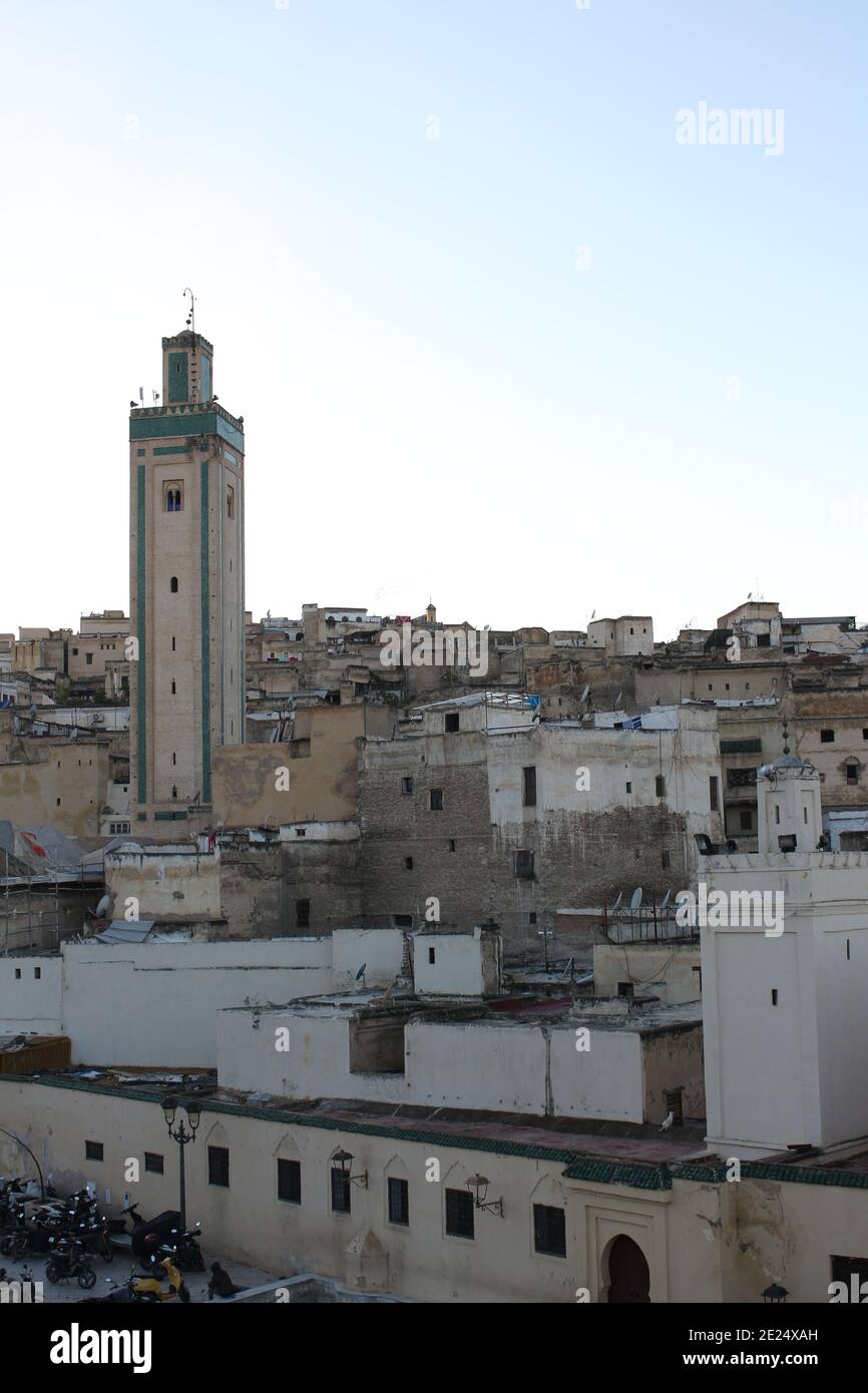 Vertical shot of buildings in Fes City in Morocco Stock Photo - Alamy
