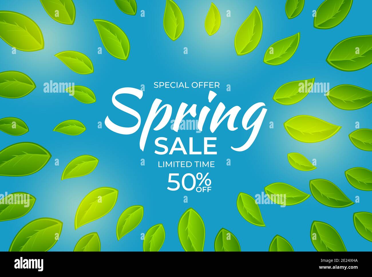Natural Light Spring Sale Poster Banner Background with Green Sunny ...