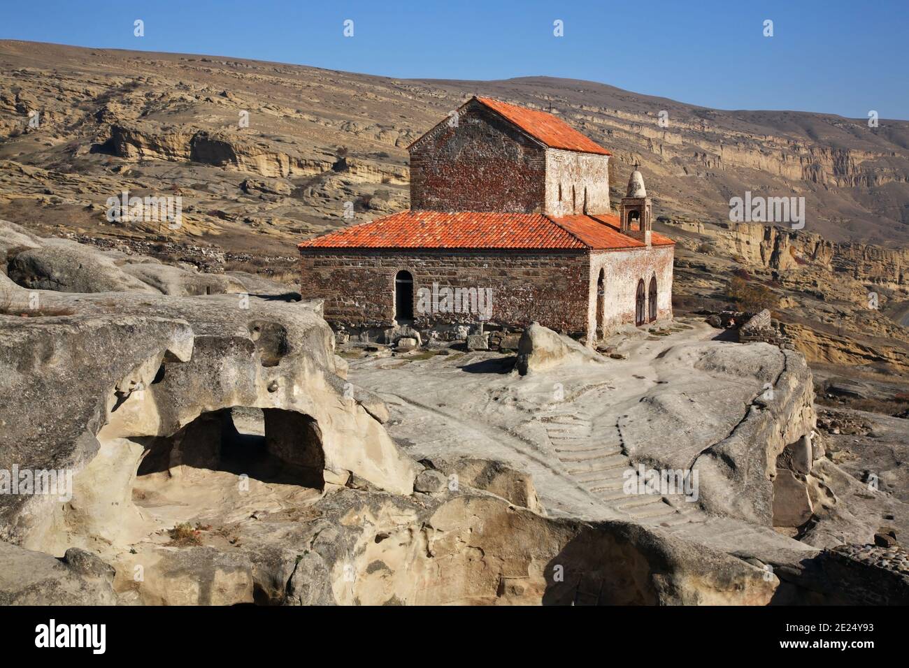 Ancient basilica at Uplistsikhe cave complex (Lord's fortress) near ...