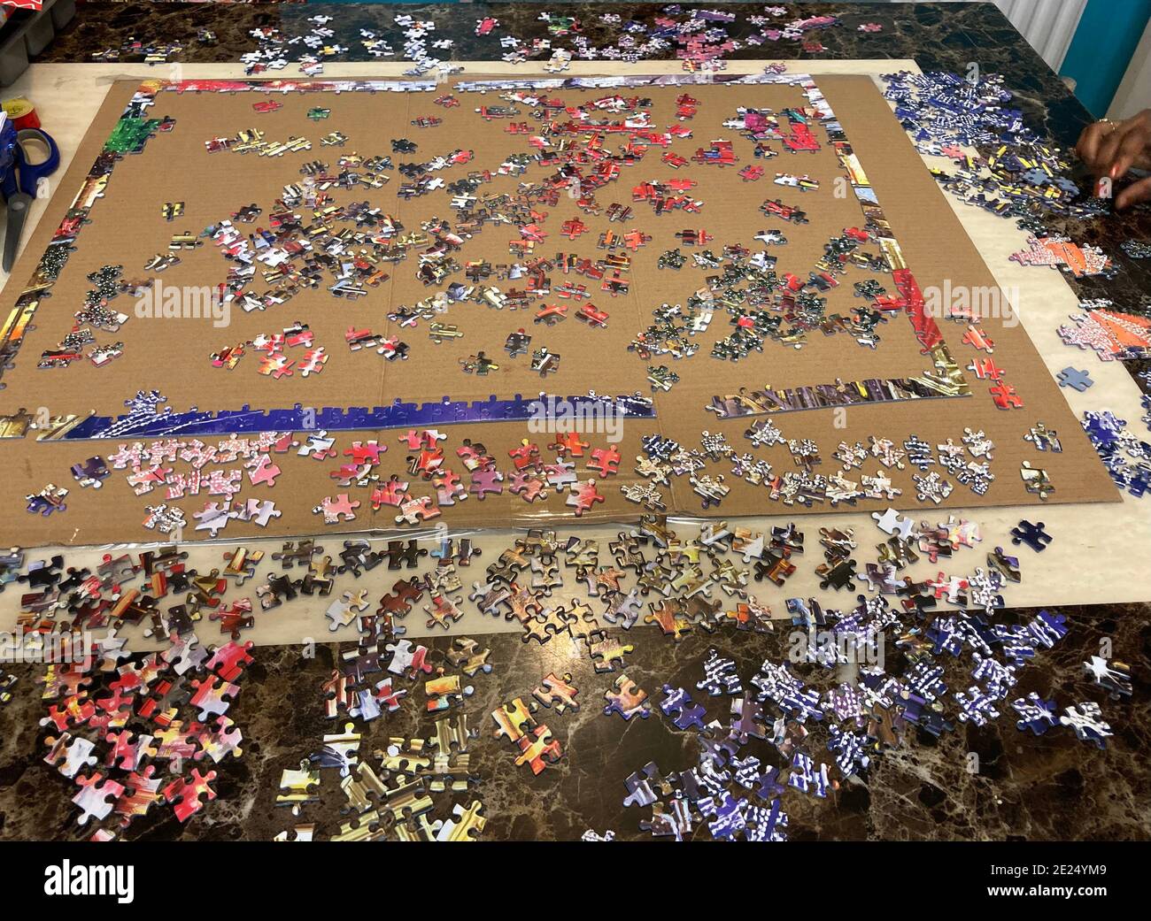 Unfinished jigsaw puzzle Stock Photo - Alamy
