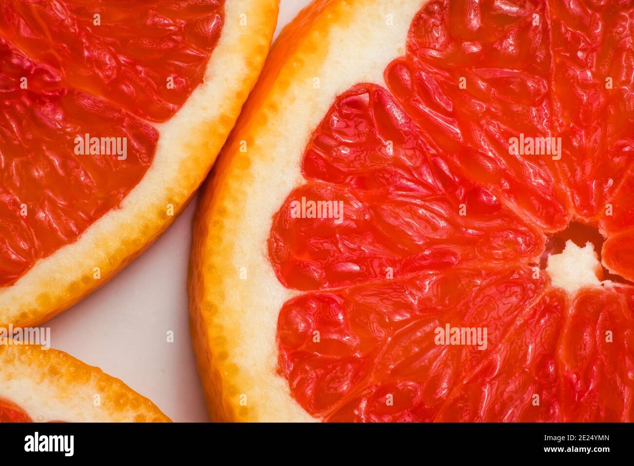 Pieces of Grapefruit Fruit Isolated Stock Photo - Alamy