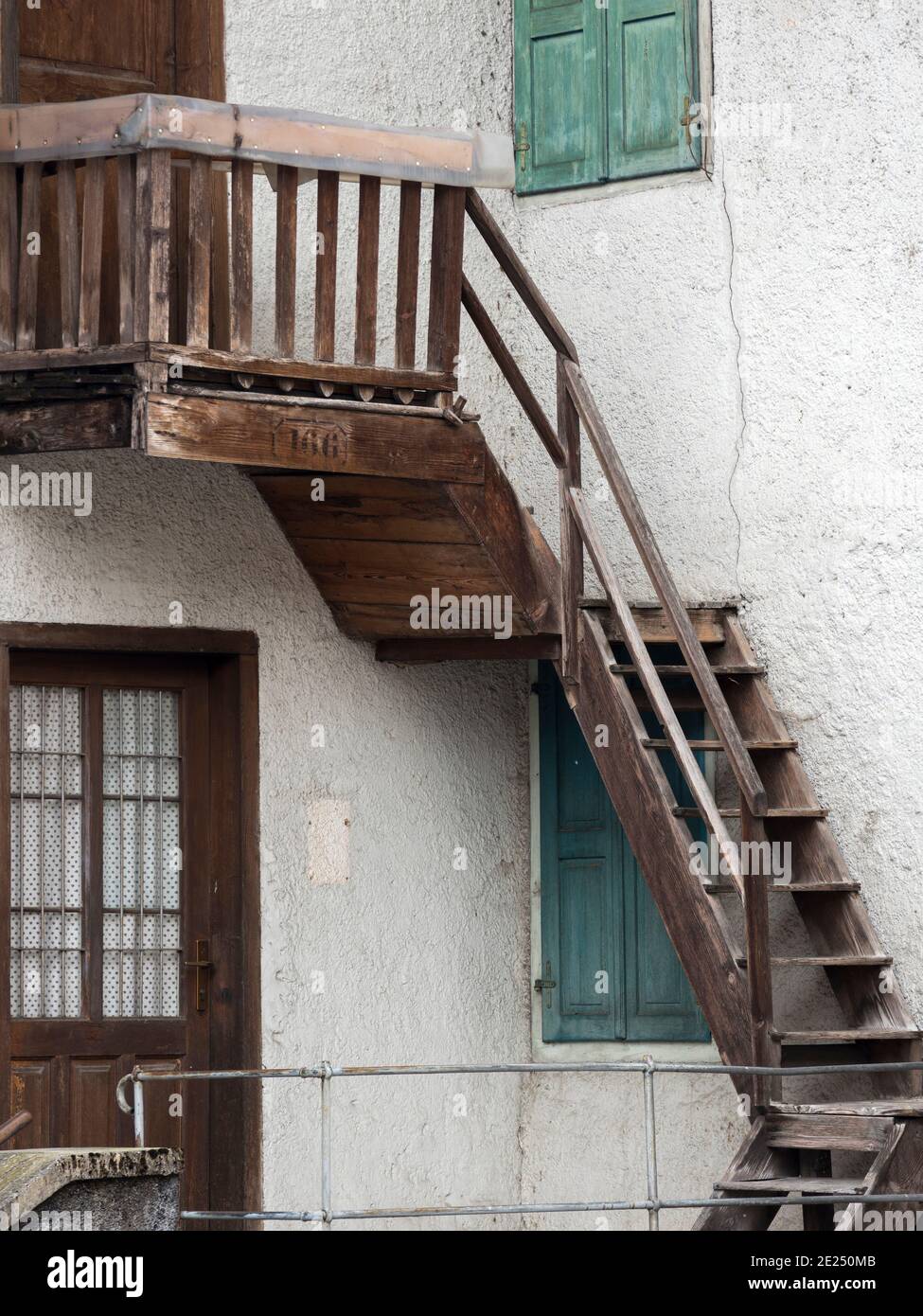 Traditional architecture of the Primiero. Village Imer in the valley of ...