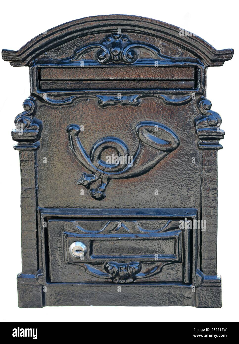 Vintage metal mailbox, Isolation on white background Stock Photo - Alamy