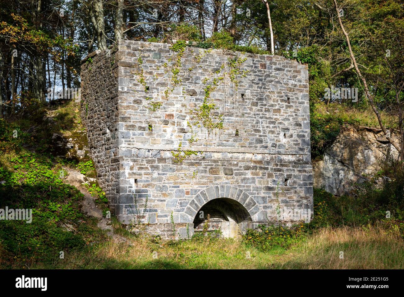 Old disused lime kiln or limestone kiln at the Killarney Lakes in ...