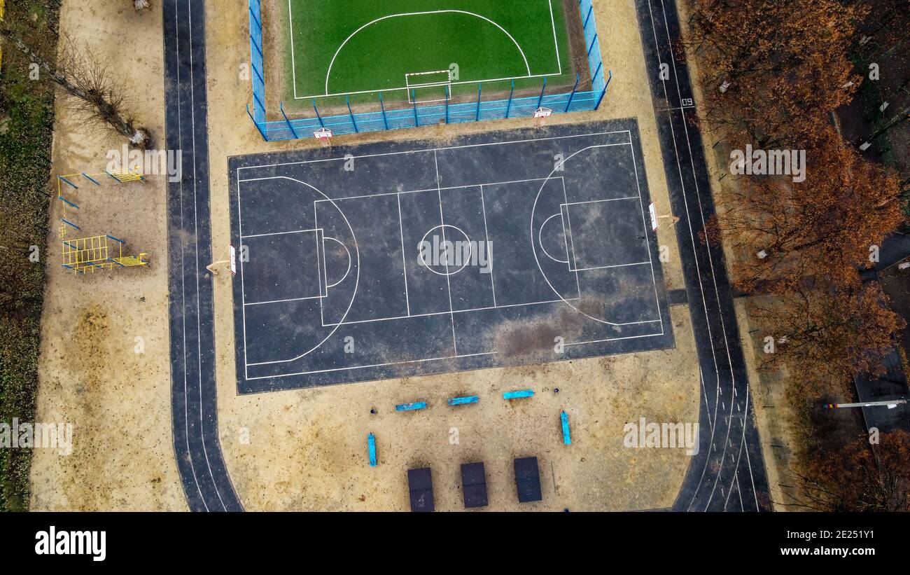 College basketball court aerial hi-res stock photography and images - Alamy