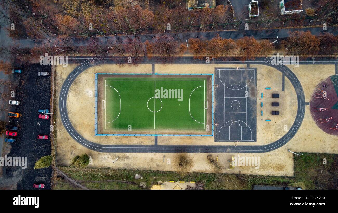 Aerial view high school football stadium hi-res stock photography and ...