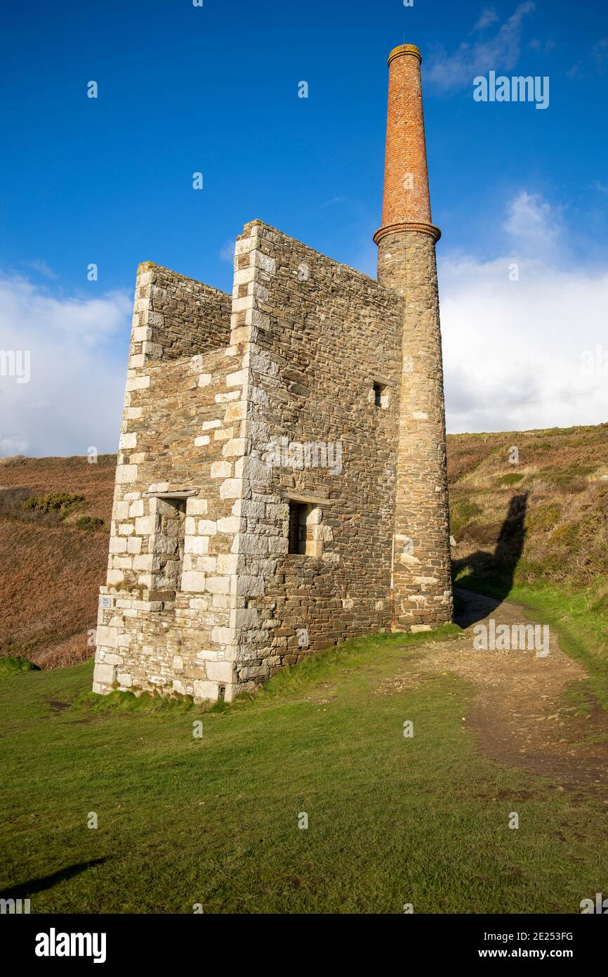 Wheal Prosper, Rinsey, partially restored engine house Stock Photo - Alamy