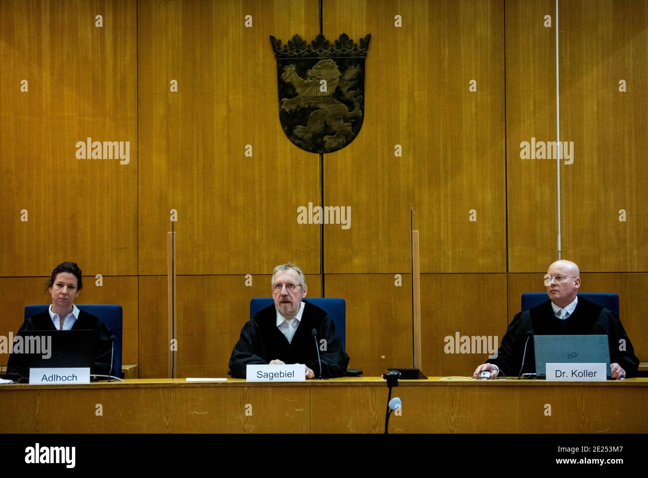 12 January 2021, Hessen, Frankfurt/Main: Presiding Judge Thomas ...