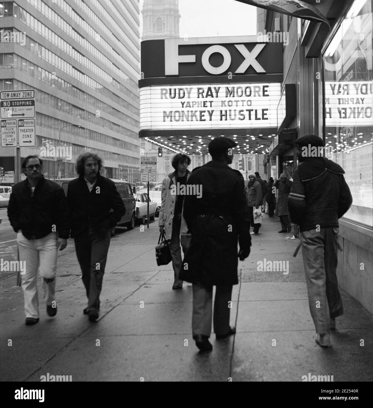 People are walking down the street. Philadelphia, USA, 1976 Stock Photo ...