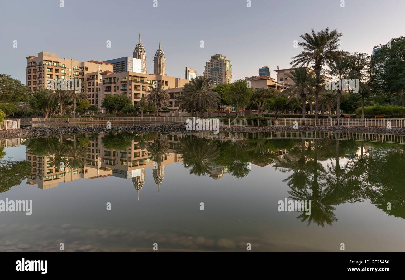 Dubai, United Arab Emirates, 12th January 2021: sunrise at the Greens ...