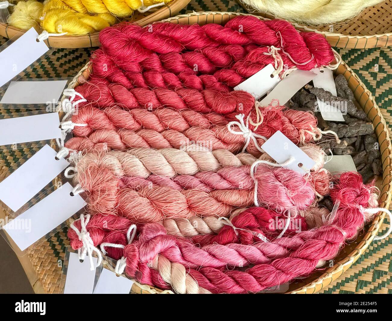 The thread was dyed beautifully to be woven into clothing Stock Photo ...