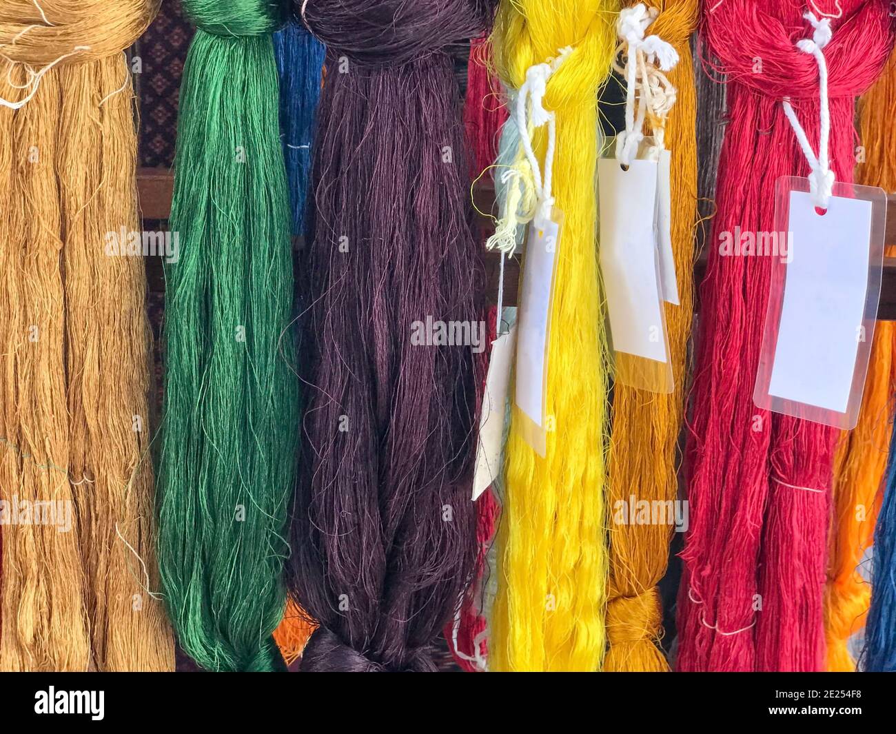 The thread was dyed beautifully to be woven into clothing Stock Photo ...