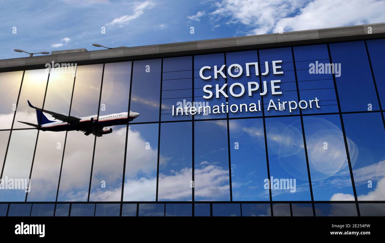 Jet aircraft landing skopje hi-res stock photography and images - Alamy