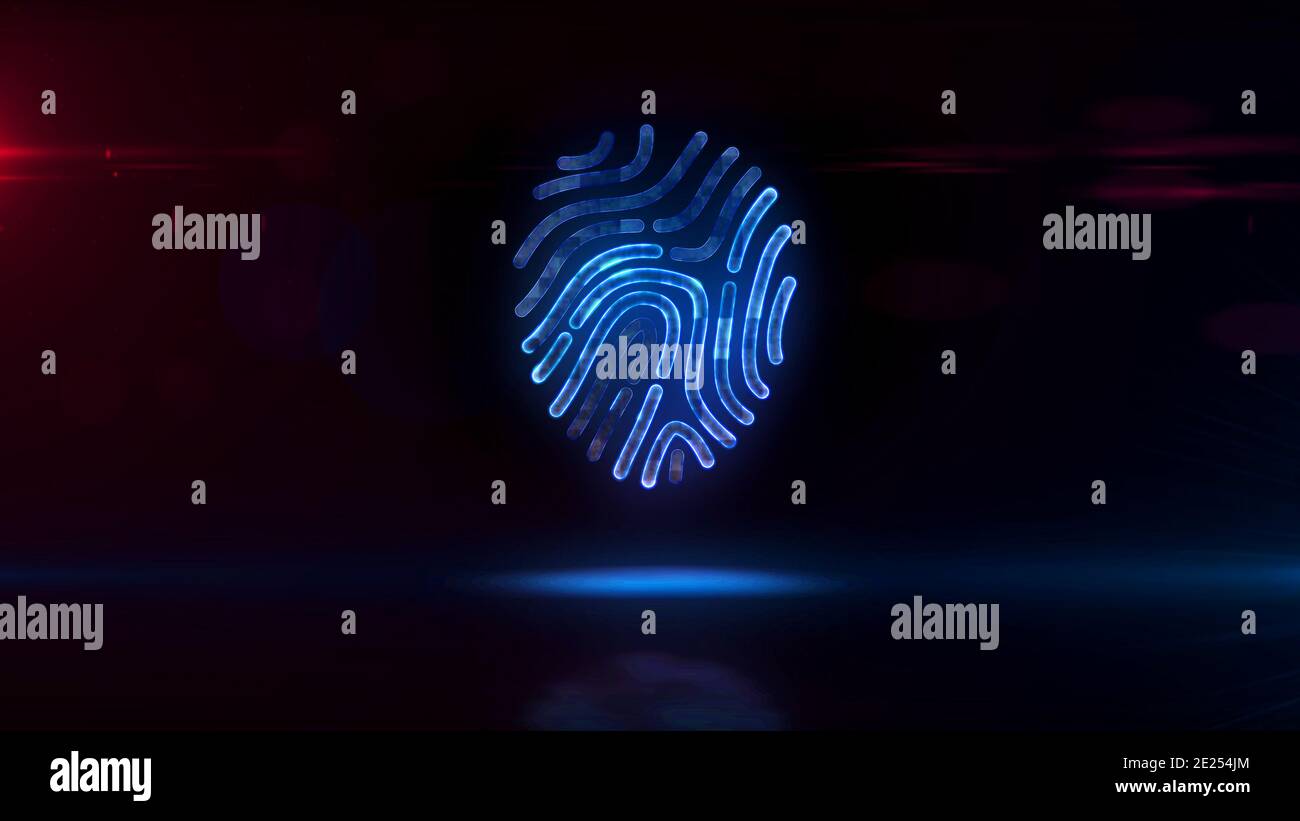Fingerprint symbol, authentication technology, identification, digital ...