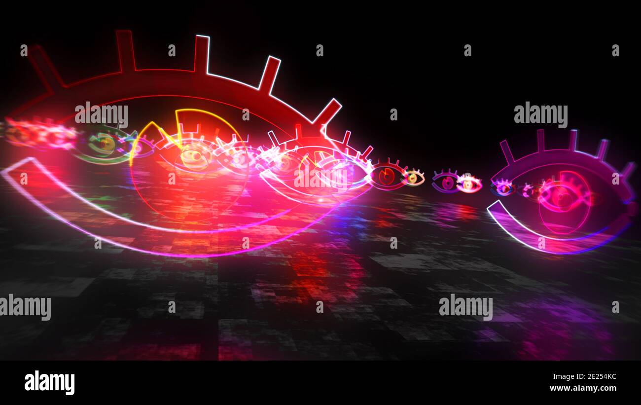Cyber eye symbol, digital spying sign, surveillance technology and ...