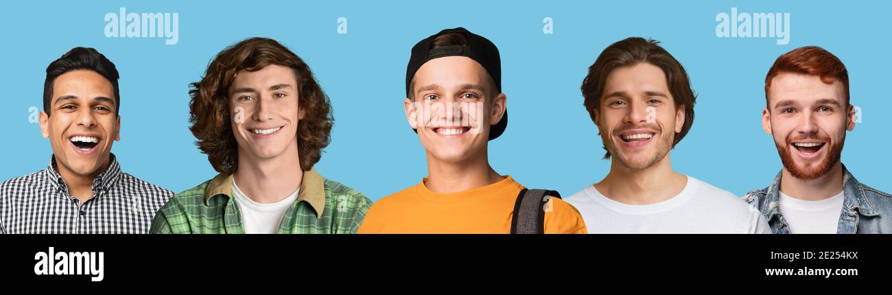 Set of young men international students, panorama Stock Photo - Alamy