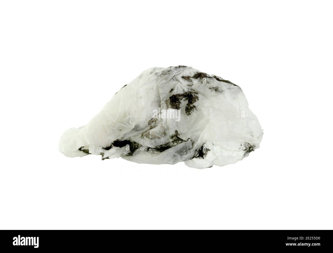 Used screwed paper tissue isolated on white background. Crumpled tissue ...