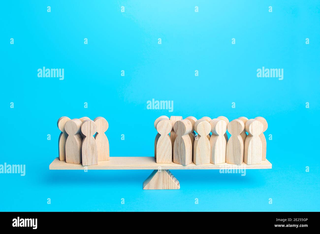 Majority and minority people are on opposite sides of the scale ...