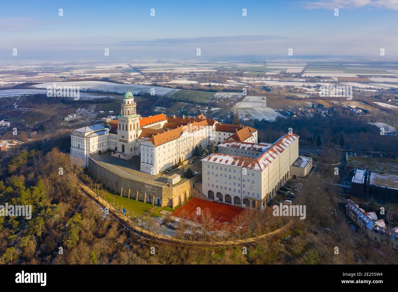 Pannonhalma, Hungary - Aerial view of the Benedictine Pannonhalma ...