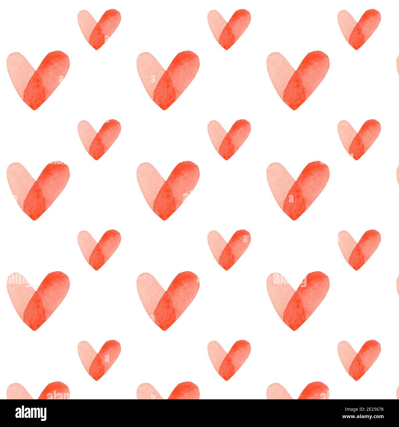 Red hearts watercolor seamless pattern Watercolour heart valentines day ...