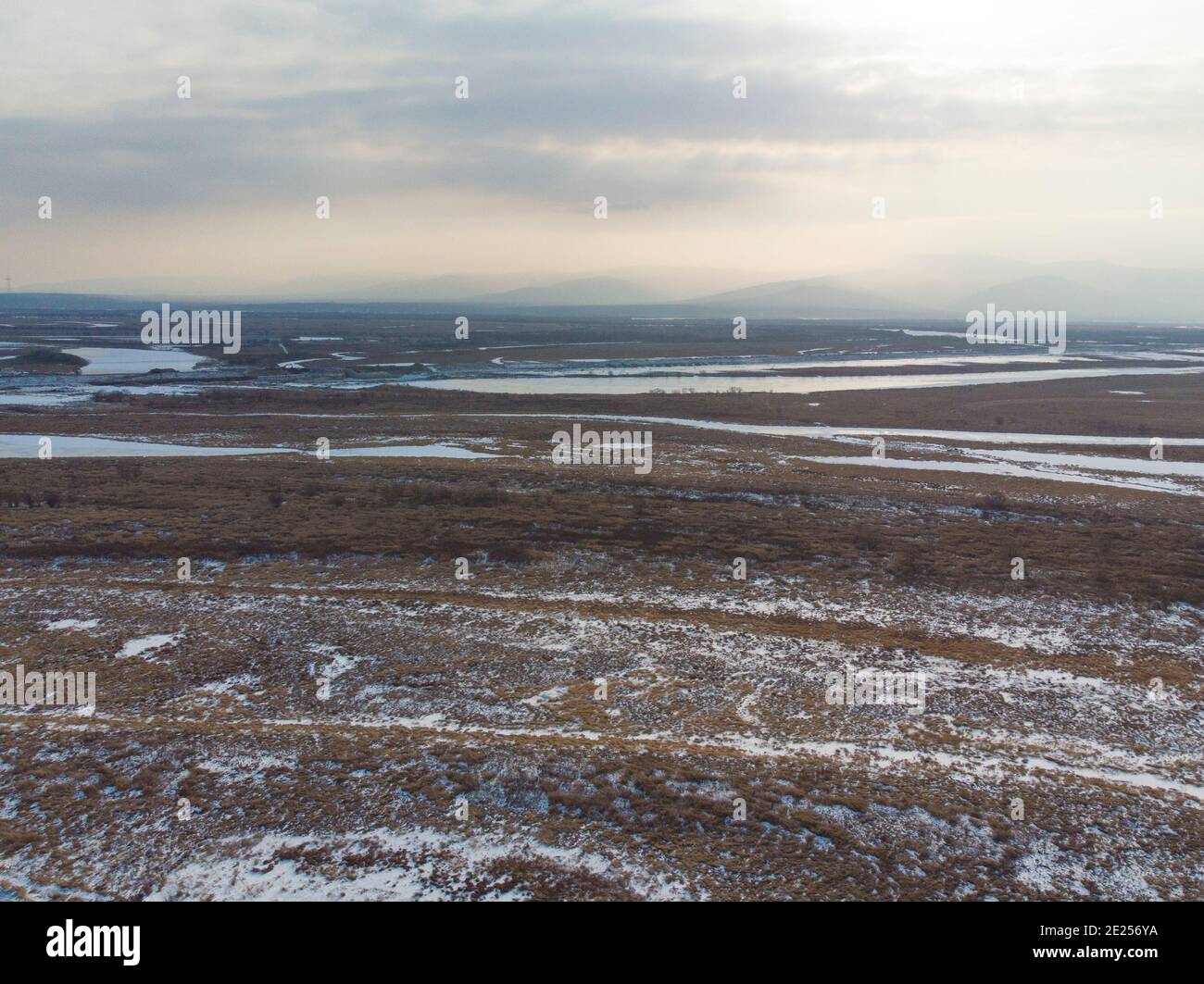 Fuyuan. 12th Jan, 2021. Aerial photo taken on Jan. 12, 2021 shows the ...