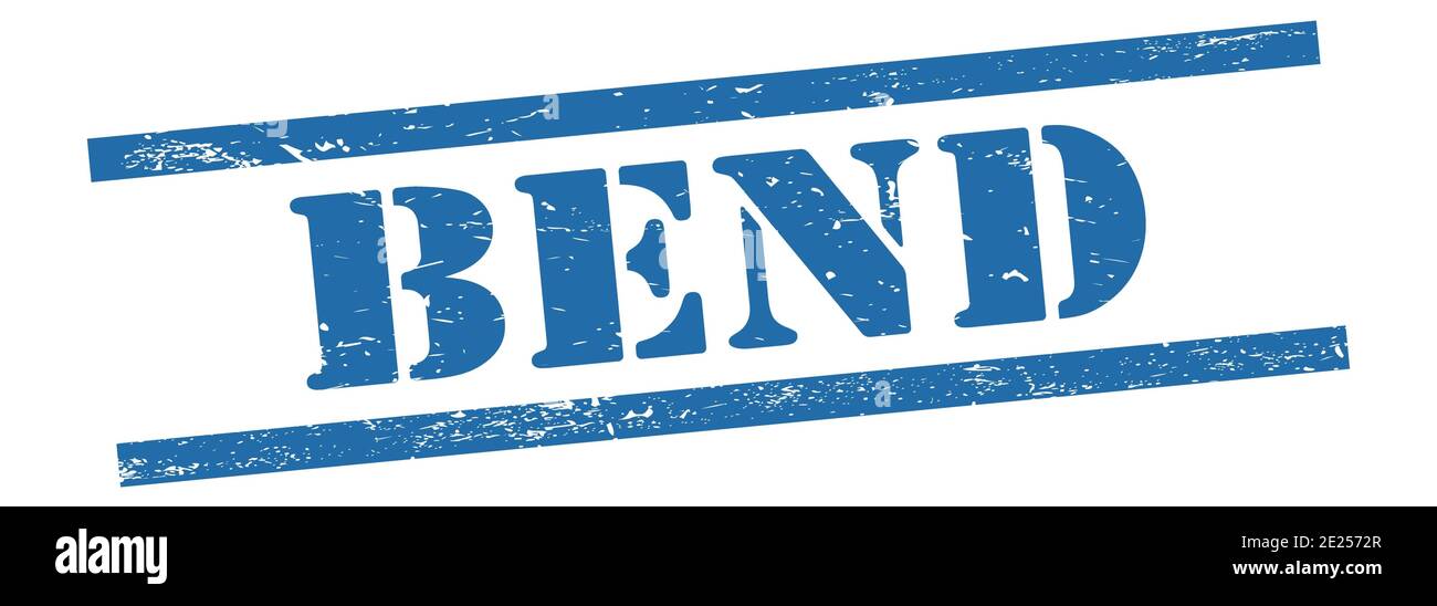 BEND text on blue grungy vintage rubber stamp Stock Photo - Alamy