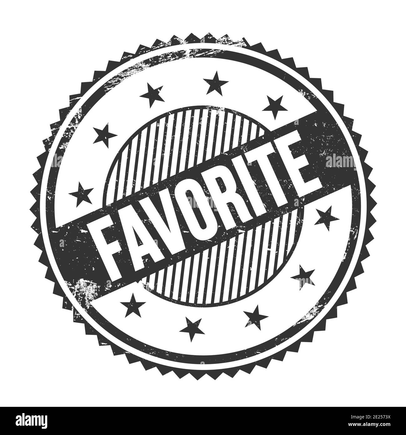 FAVORITE text written on black grungy zig zag borders round stamp Stock ...