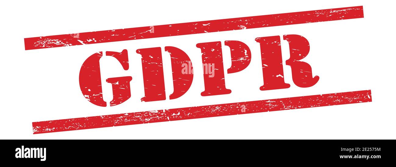 GDPR text on red grungy vintage rubber stamp Stock Photo - Alamy