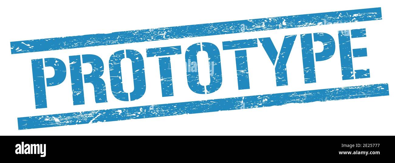 PROTOTYPE text on blue grungy rectangle stamp sign Stock Photo - Alamy