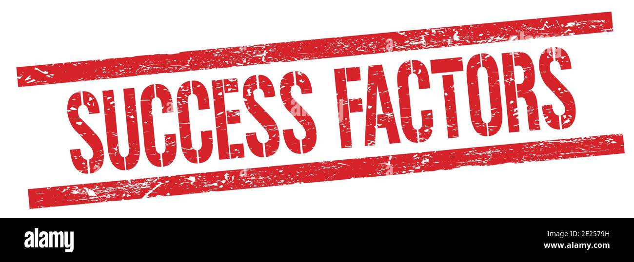 SUCCESS FACTORS text on red grungy rectangle stamp sign Stock Photo - Alamy