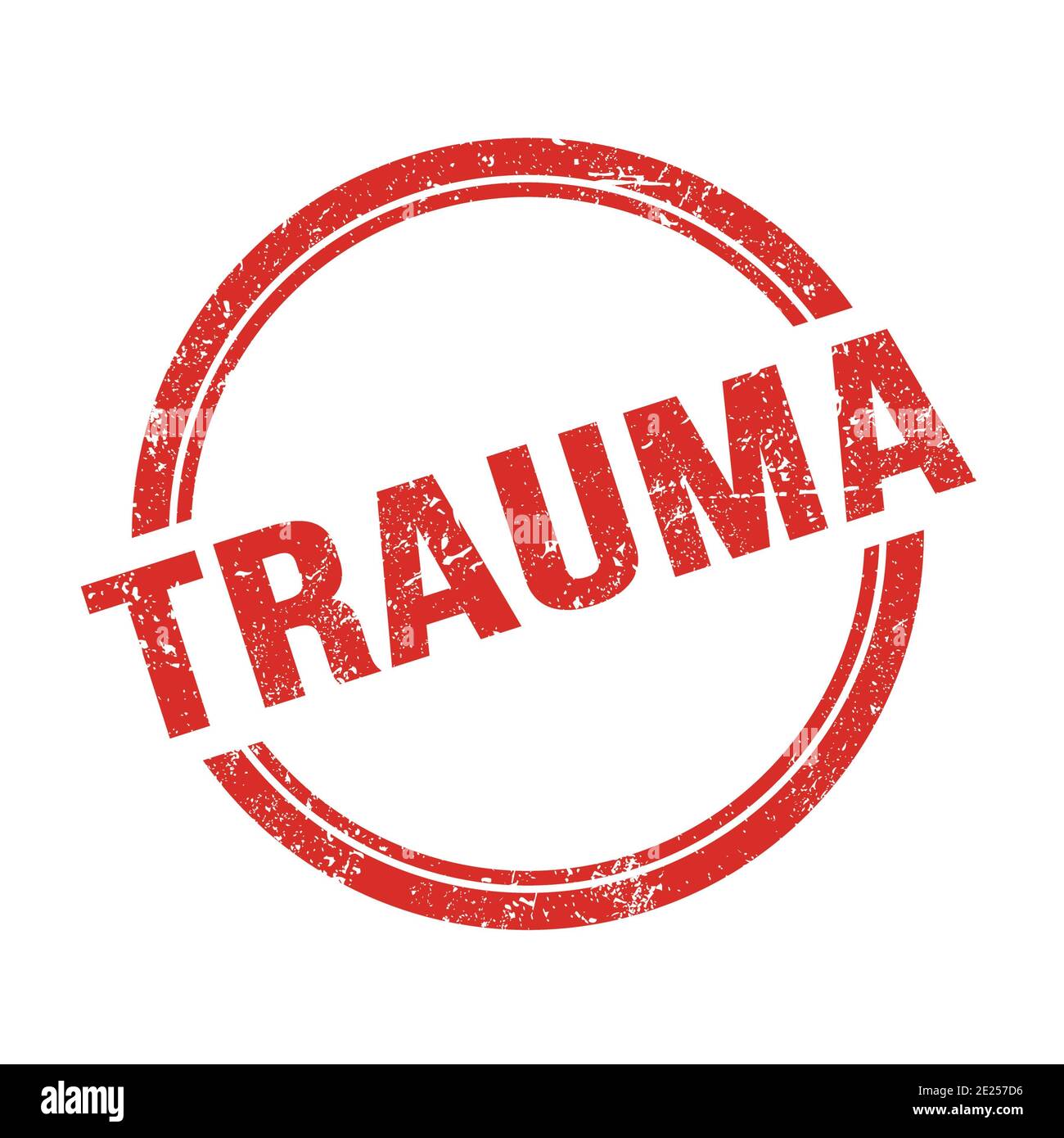 TRAUMA text written on red grungy vintage round stamp Stock Photo - Alamy