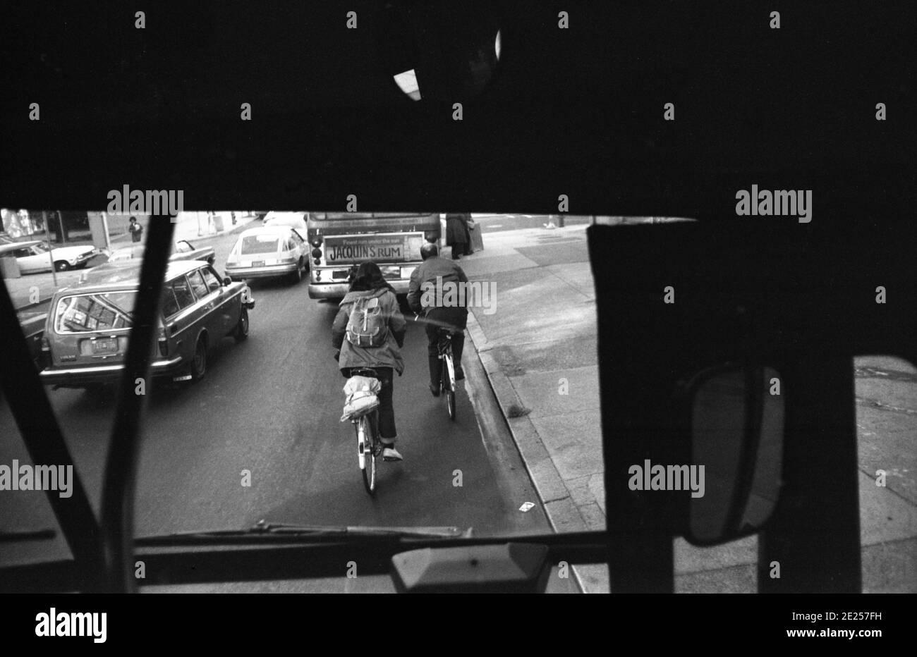 Street scene through the windshield of a bus. Philadelphia, USA, 1976 ...