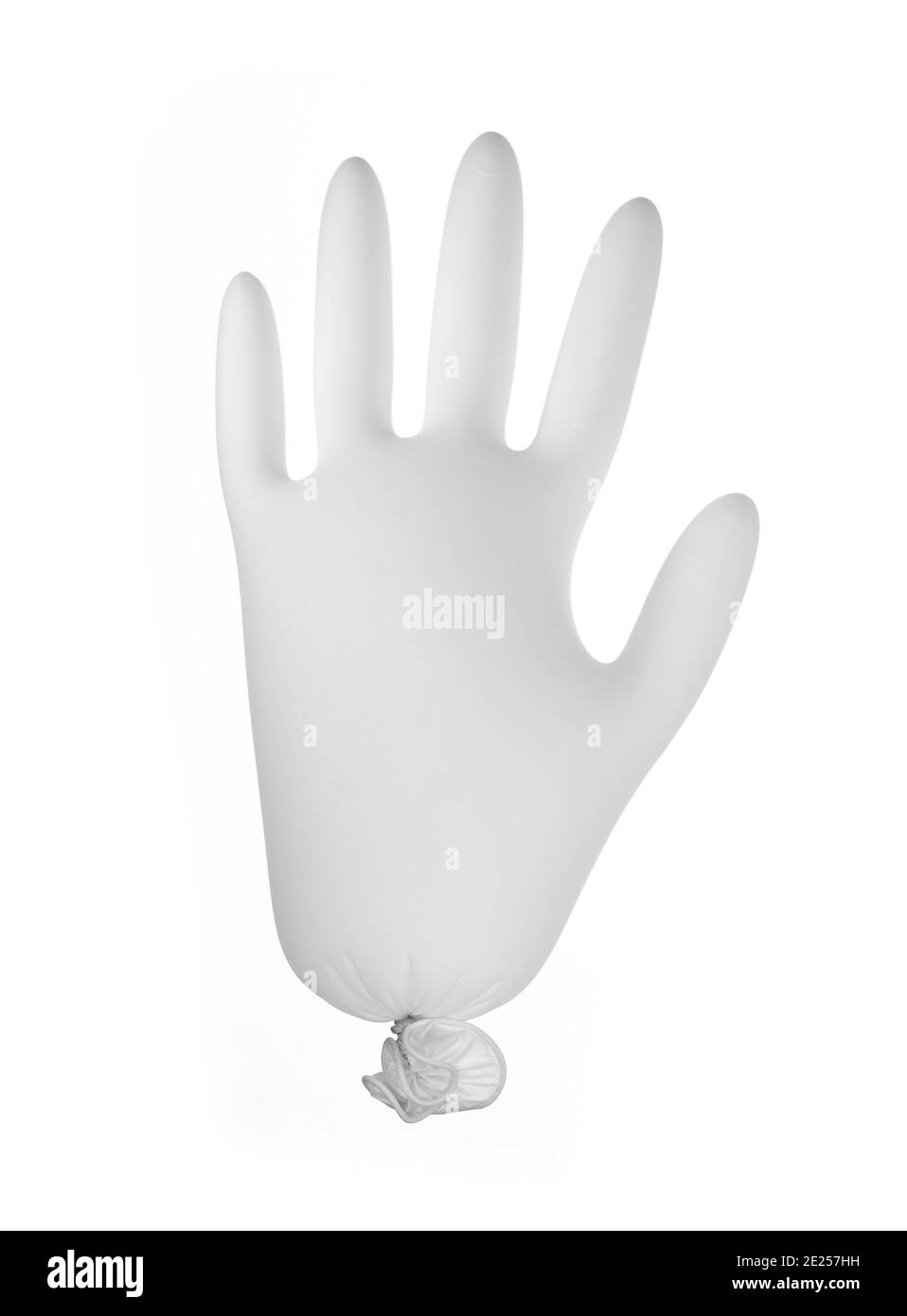 Inflated sterile medical glove on white background Stock Photo - Alamy