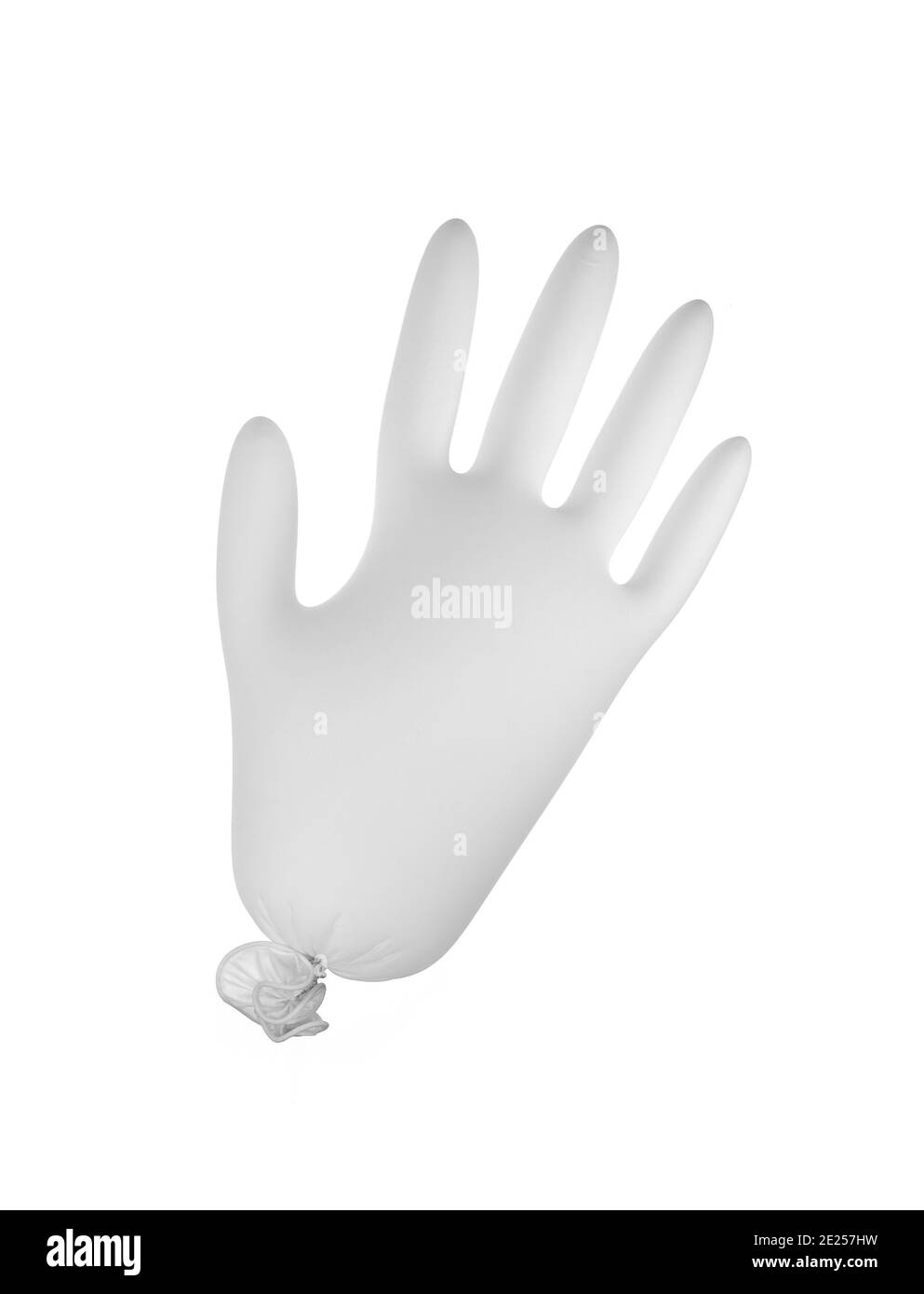 Inflated sterile medical glove on white background Stock Photo - Alamy