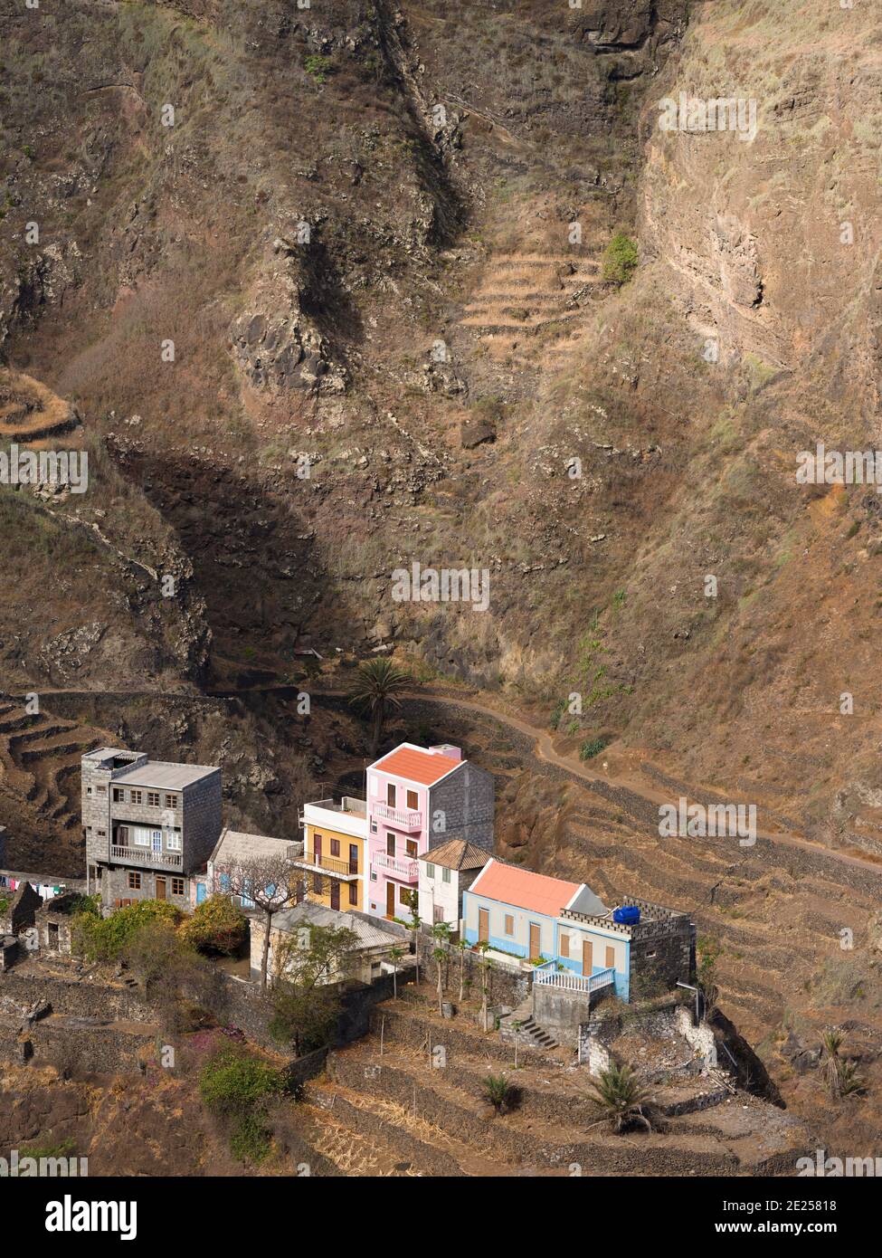 Small iconic mountain village Fontainhas in the mountains of Island ...
