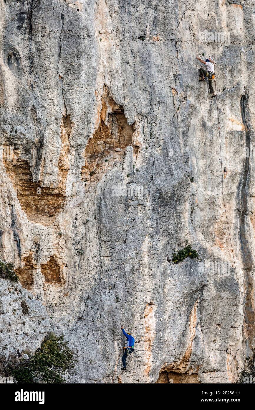 Italy Liguria Finale Ligure - Climbing - Hinterland of Finale Stock ...