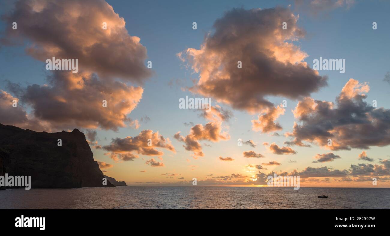 Sunset. Town Ponta do Sol, Island Santo Antao, Cape Verde in the ...