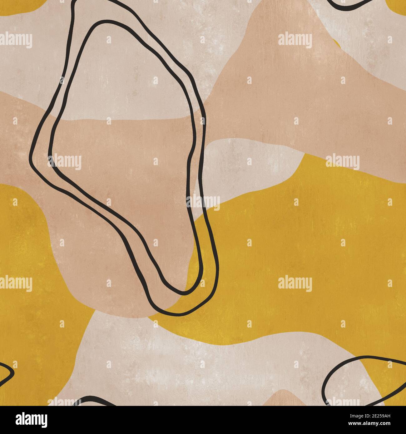 Seamless organic rounded curvy shapes naive design Stock Photo - Alamy