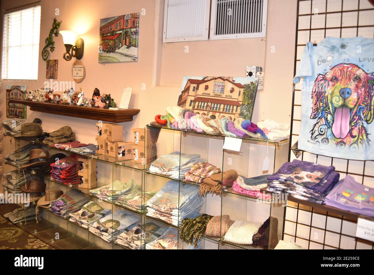 Jerome, AZ. U.S.A. 12/12/2020. Formally a hospital, the Grand Hotel and ...