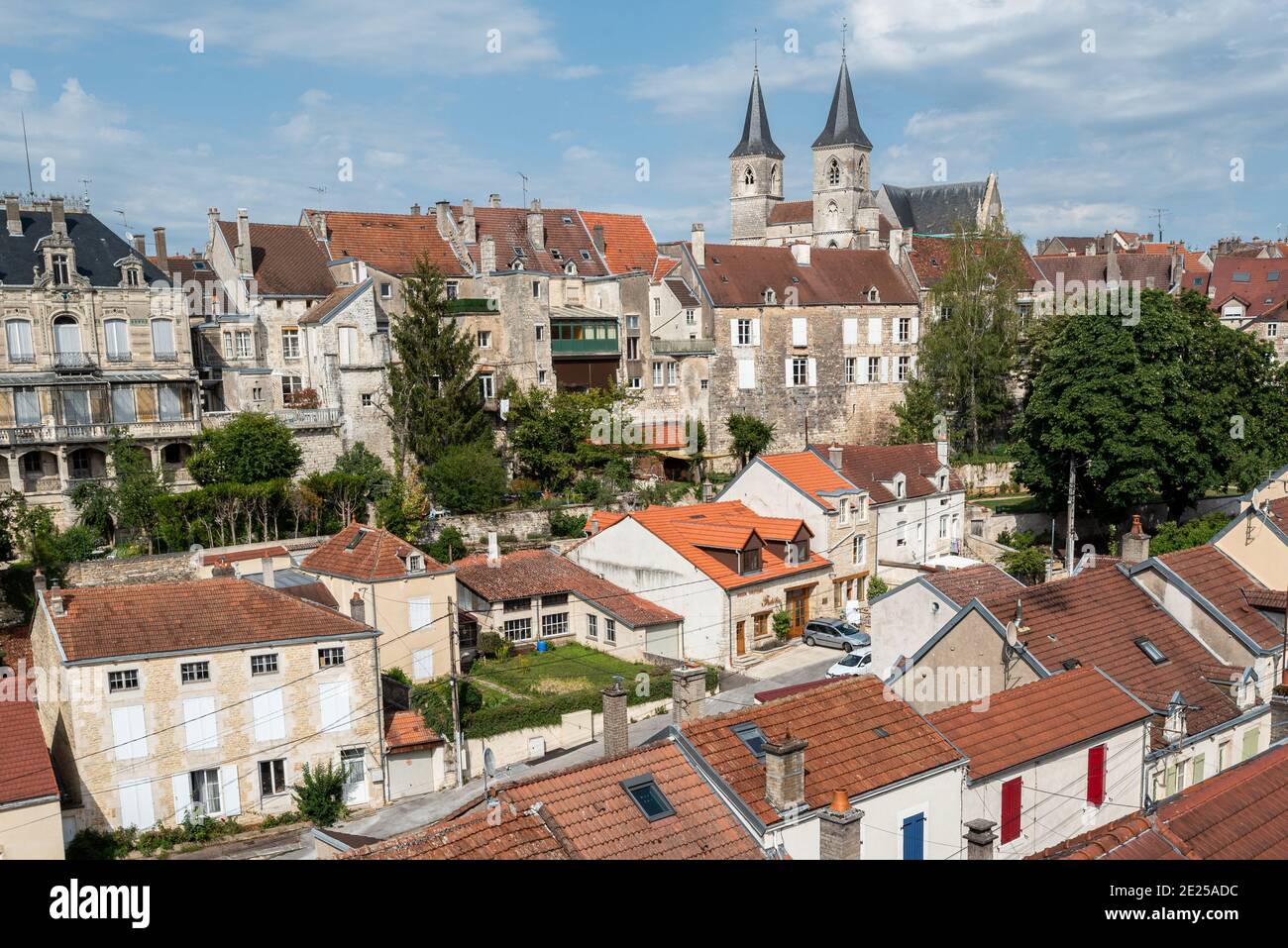 Chaumont (north-eastern France): overview of the city and the Basilica ...