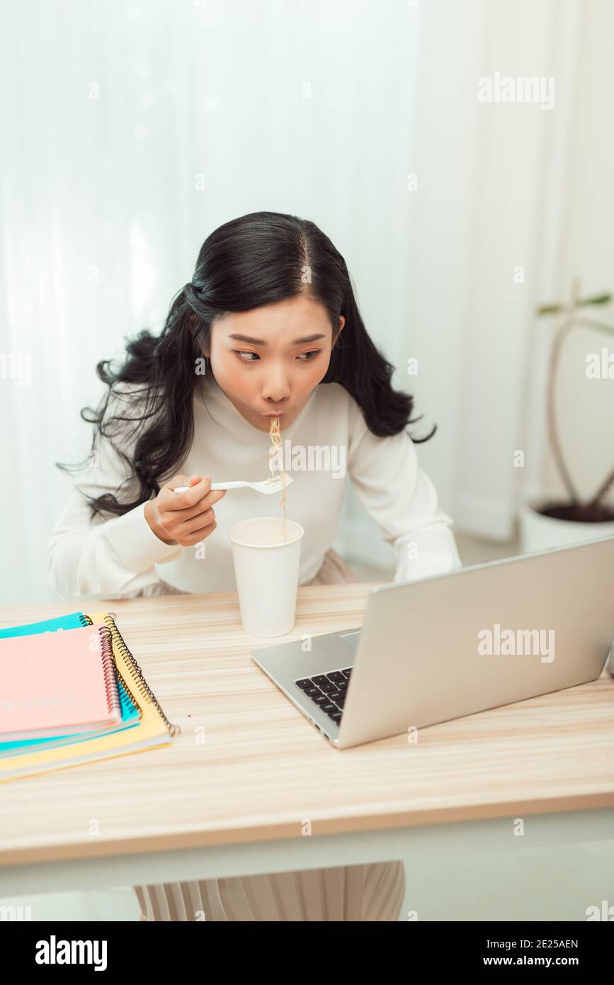 Work at home during self-isolation quarantine and New normal concept ...