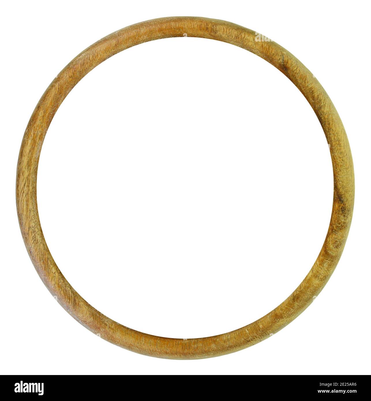 Round rustic wooden frame isolated on white Stock Photo - Alamy