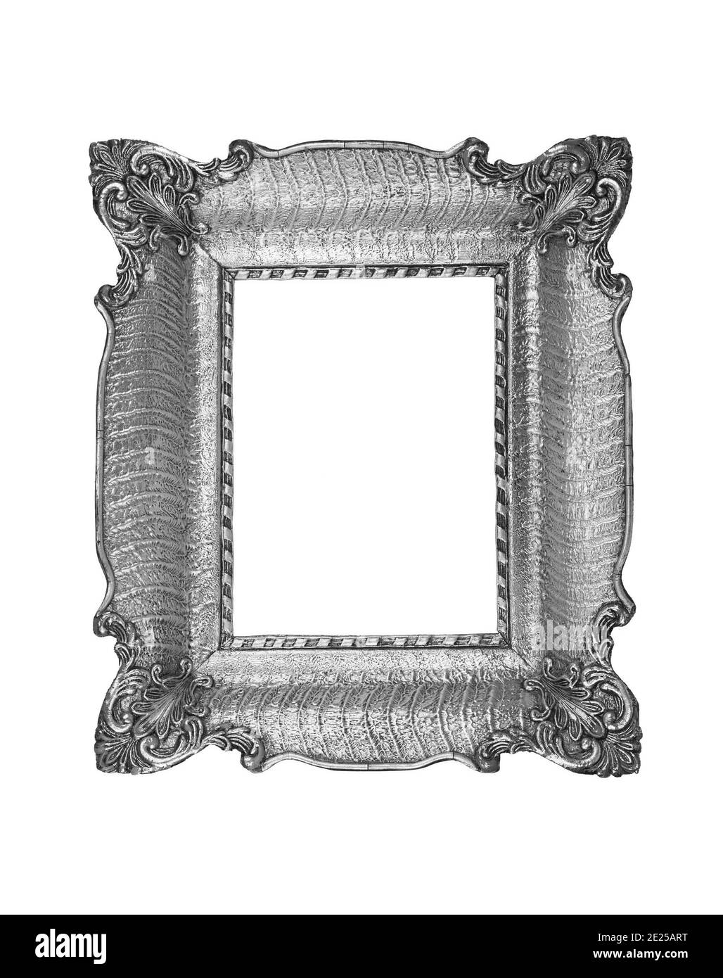 Silver Antique Frame Isolated with Clipping Path. Silver vintage frame ...