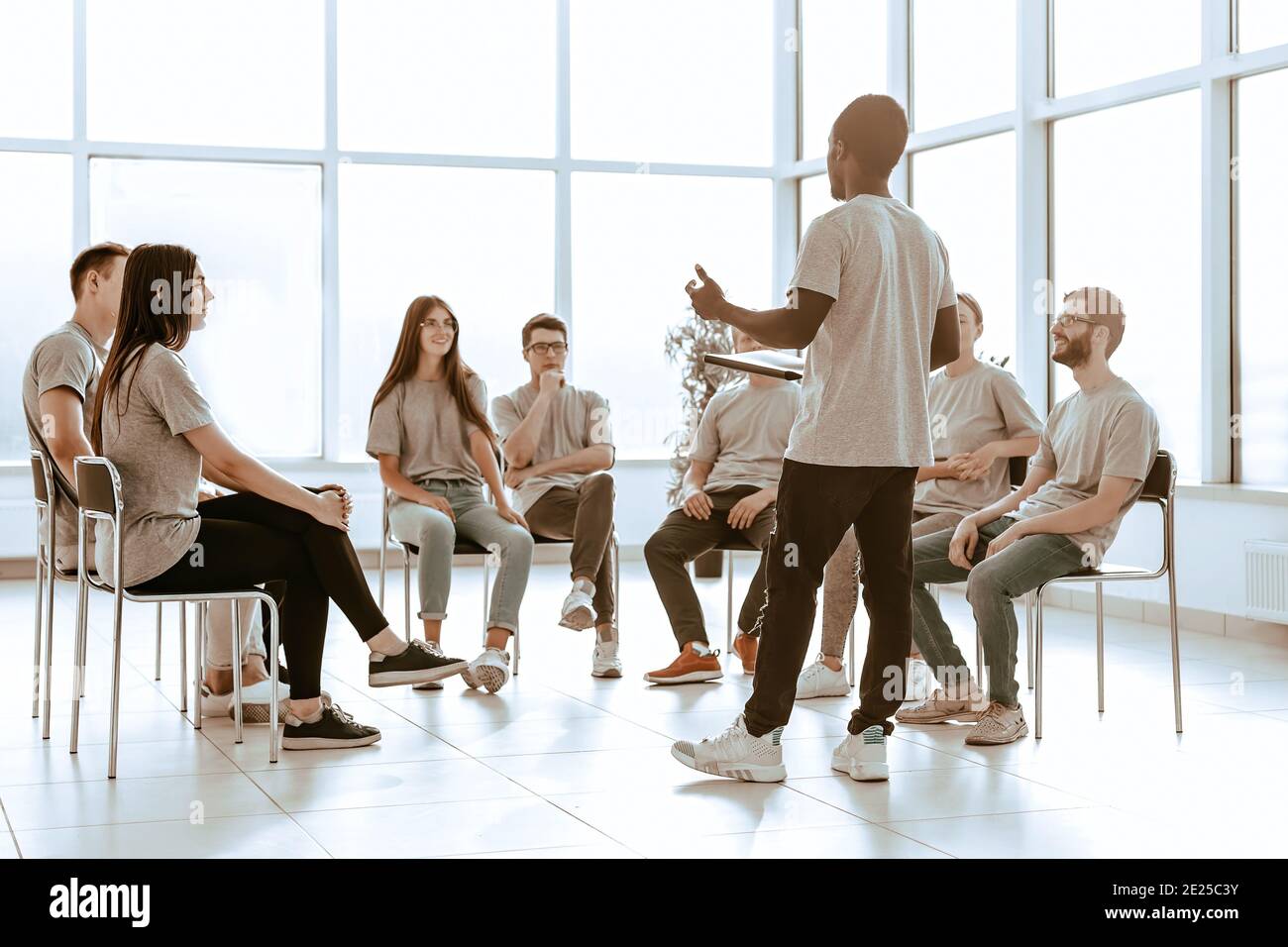 group of young people at a seminar in the conference room Stock Photo ...